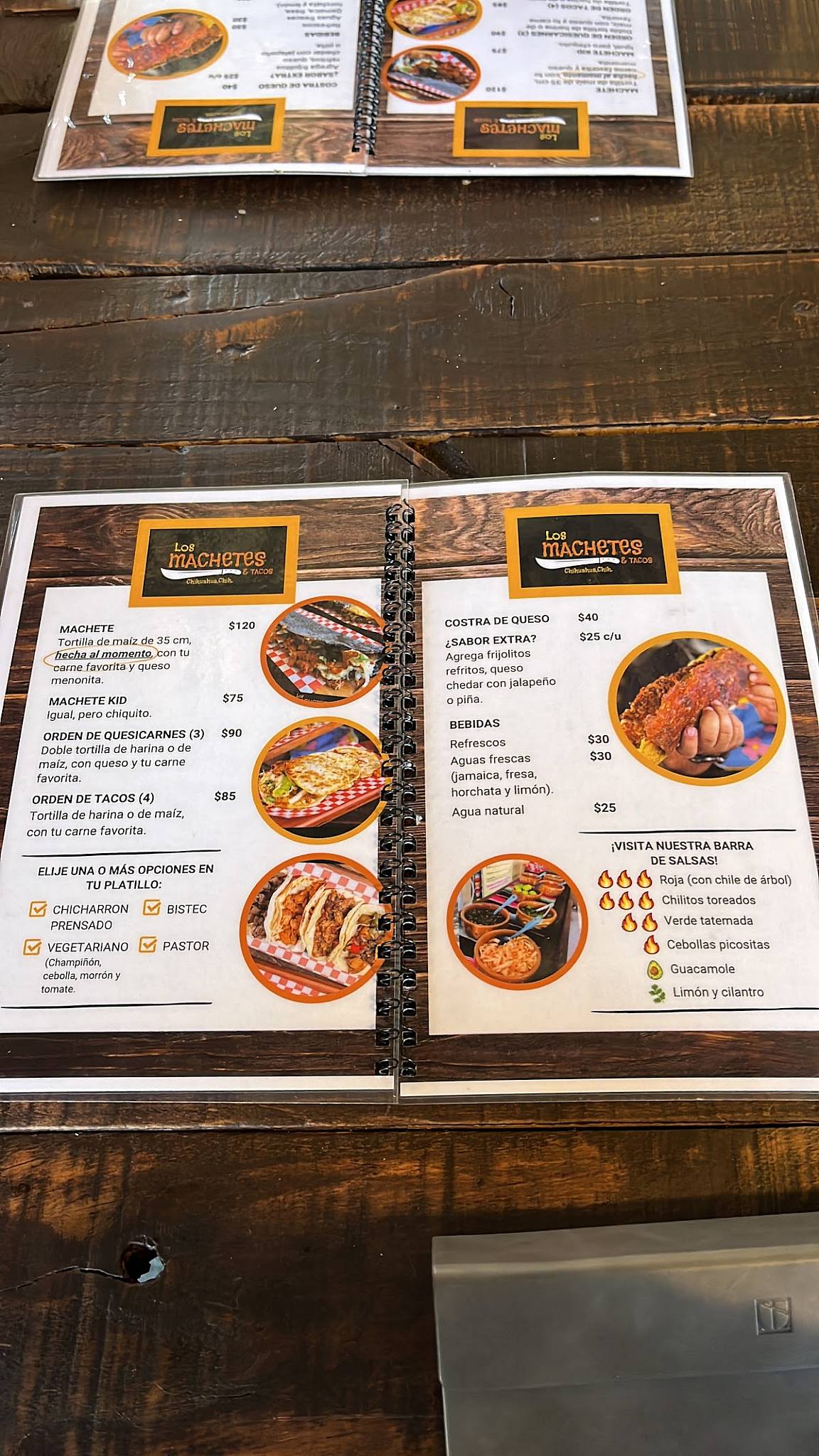Carta del restaurante Los Machetes & tacos, Chihuahua
