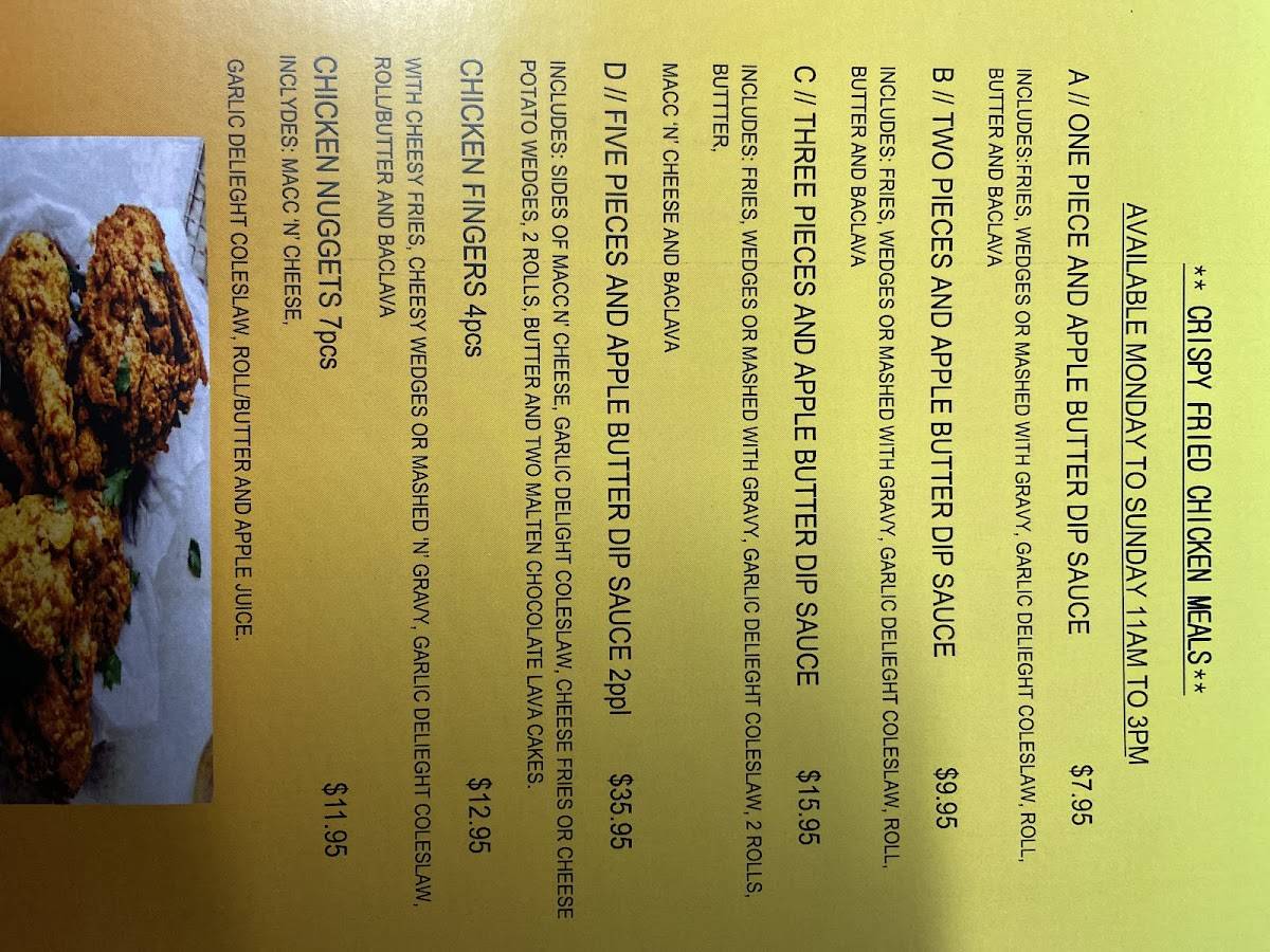 Menu at Luly's Cuisine-Hub restaurant, Windsor