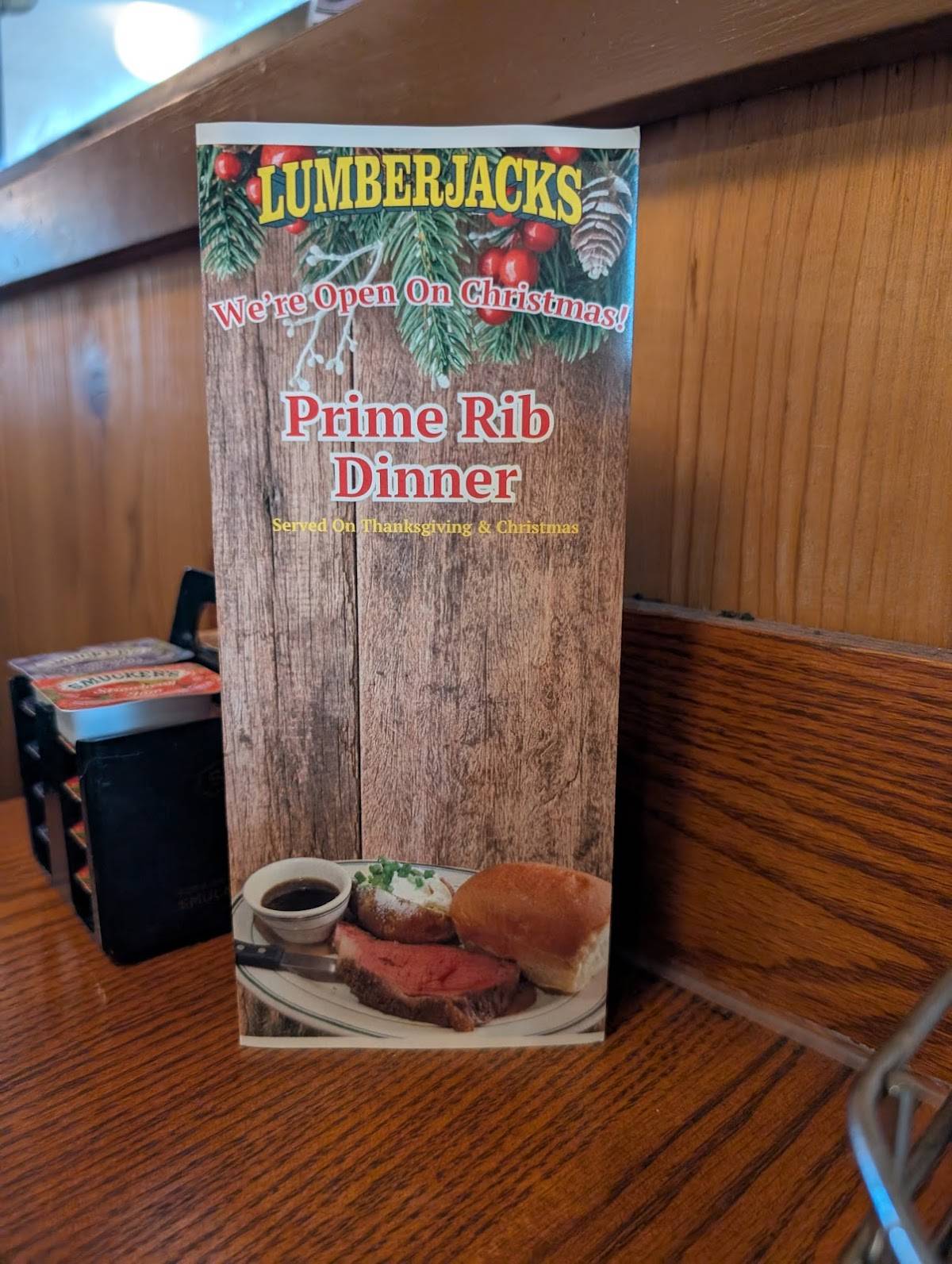 Menu at Lumberjack's Restaurant, Willits