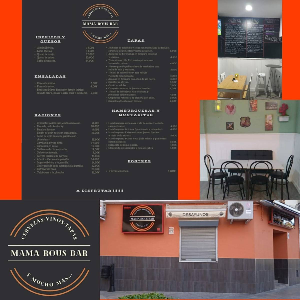 Carta de MAMA ROUS TAPAS BAR, Mérida