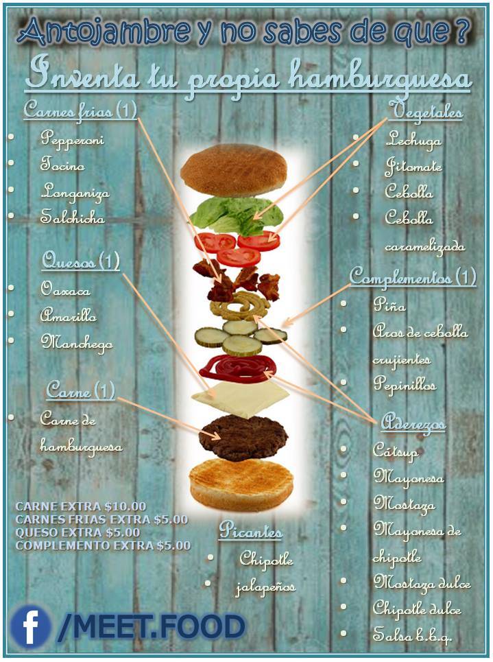 Menu at MEET FOOD restaurant, Huixquilucan de Degollado