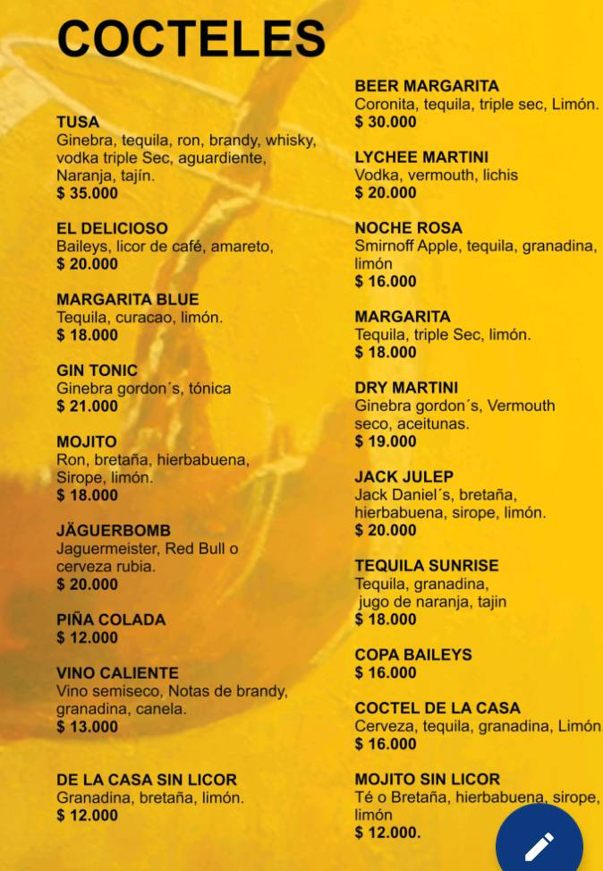 Carta de MIRANDA PUB, Bogotá