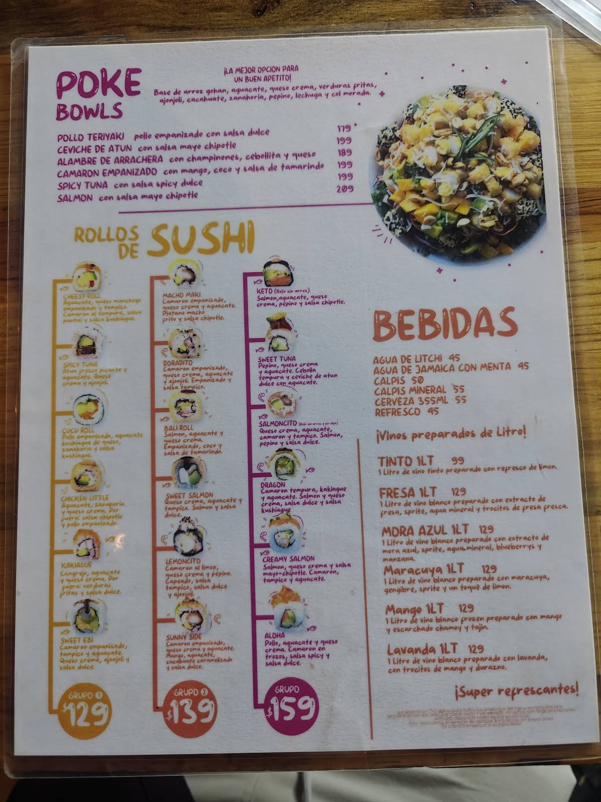 Carta del restaurante MOJI SUSHI, Ciudad López Mateos, Dakota 335
