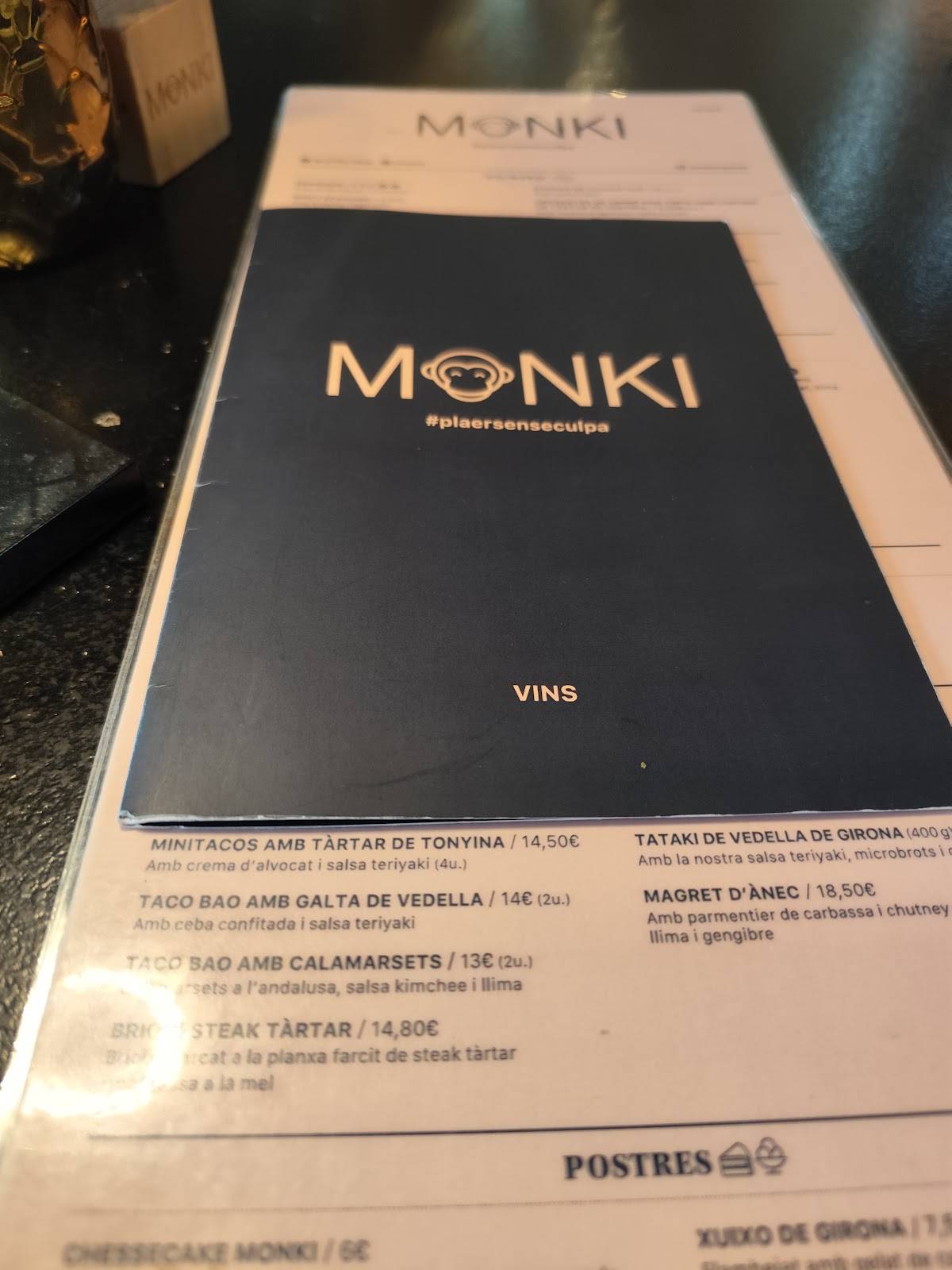 Carta de MONKI RESTAURANT, Monells