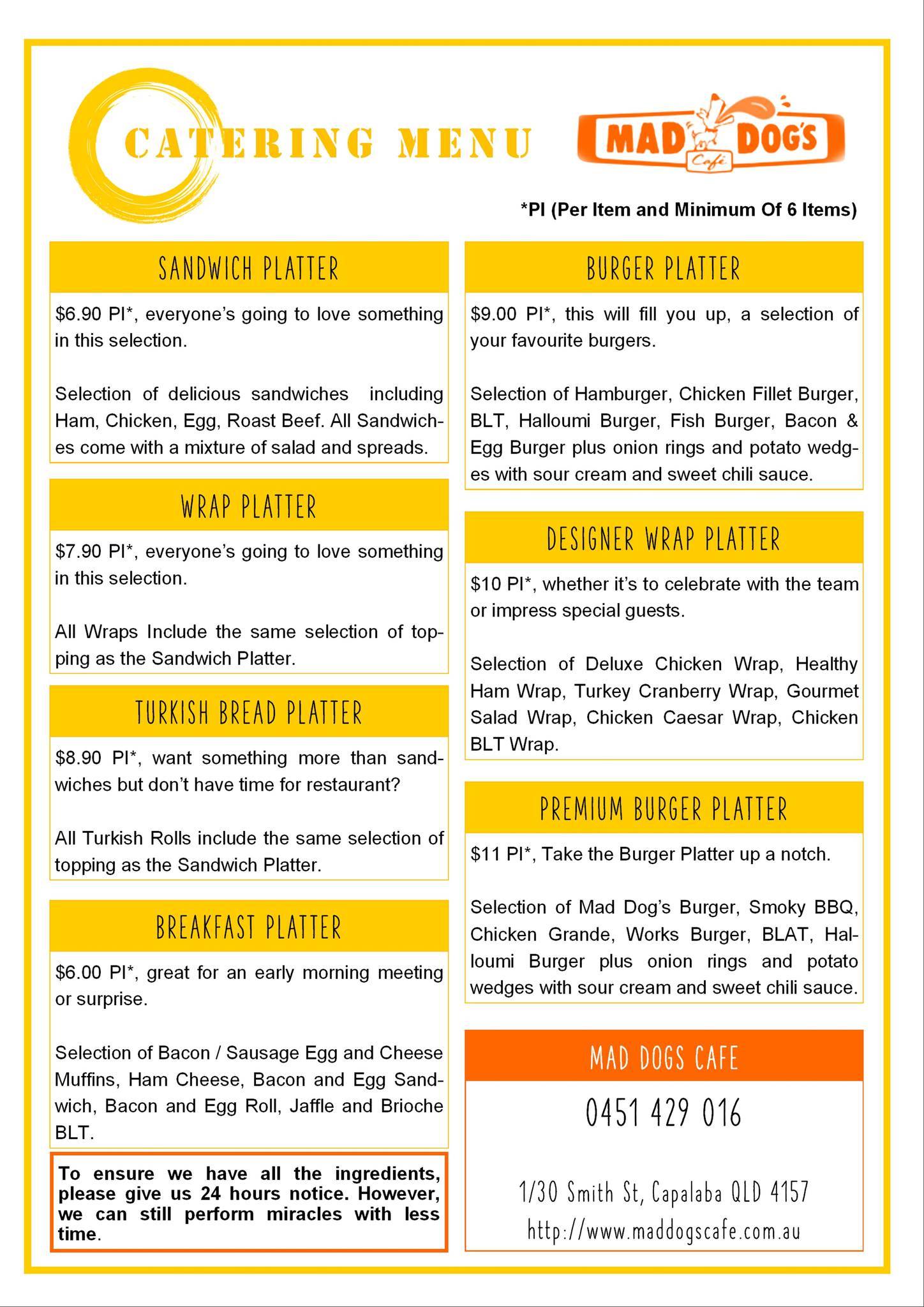 Menu at Capa Coffee & Takeaway fast food, Capalaba