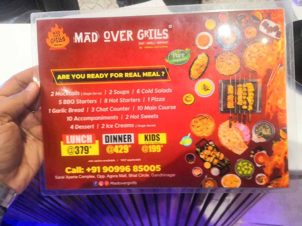 Menu at Mad Over Grills (Bhat), Ahmedabad, 4J8H+PHP Sky forest