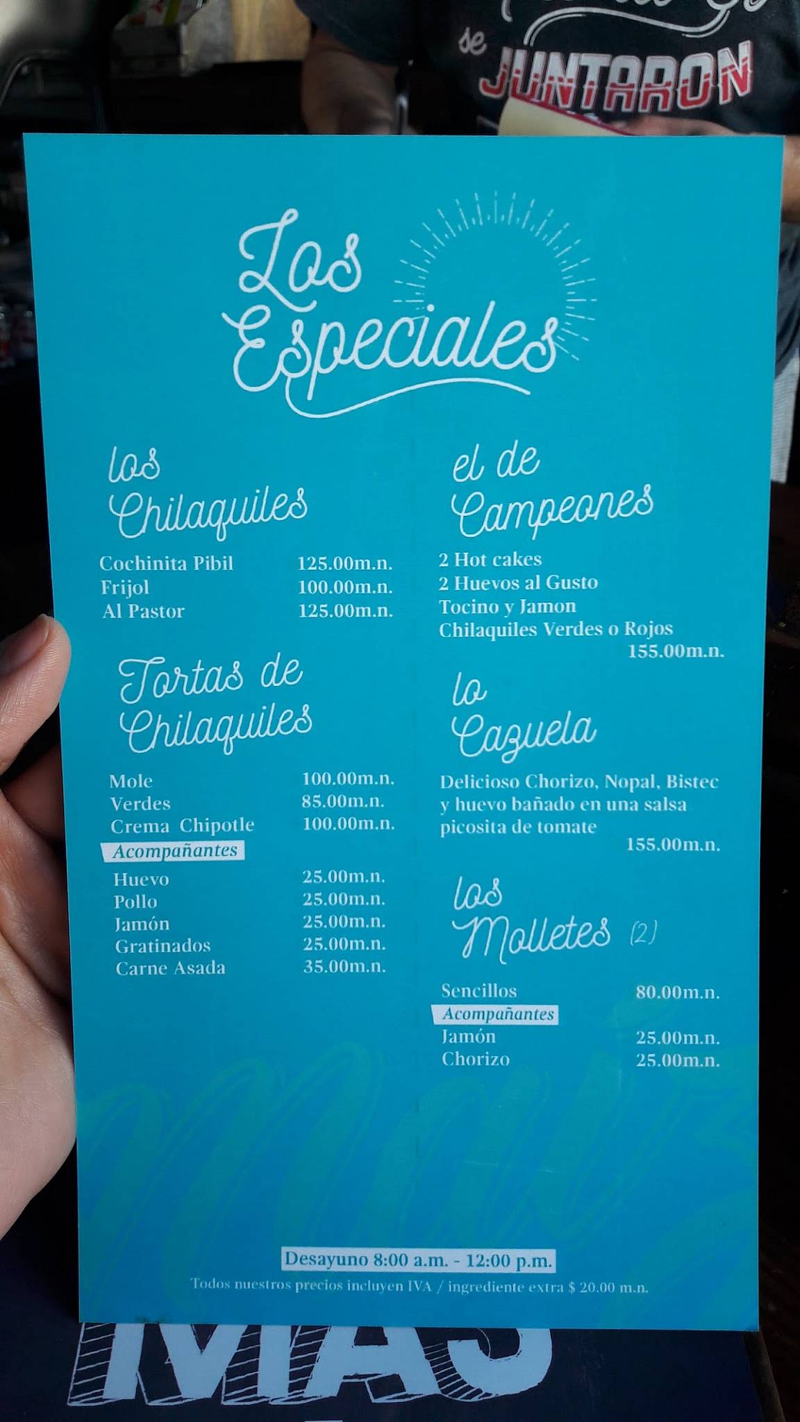 Menu at Maíz Restaurante, Tijuana