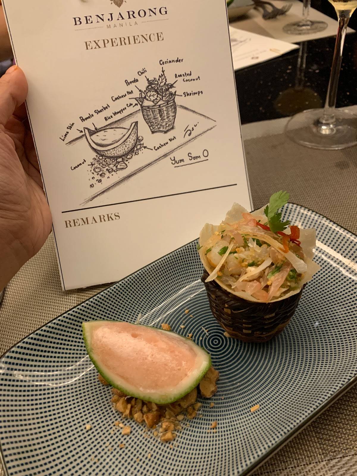 Menu at Benjarong Restaurant Dusit Thani Hotel, Makati