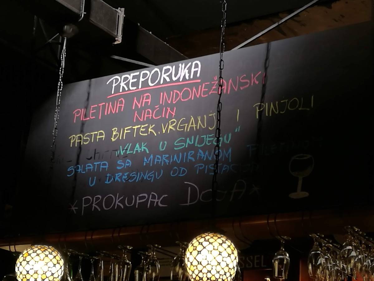 Menu at Mala Stanica restaurant, Banja Luka, Aleja Svetog Save 69