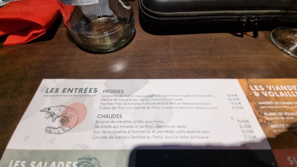 Menu au Five Points, Malmedy