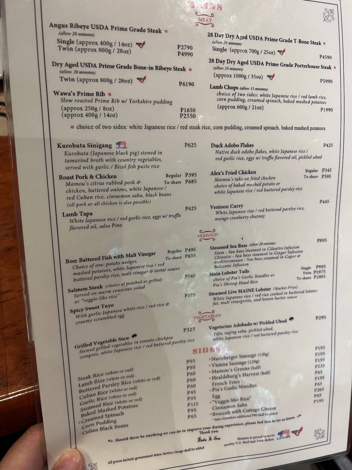 Menu at Mamou - A Home Kitchen steakhouse, Taguig, Mcarthur Avenue ...