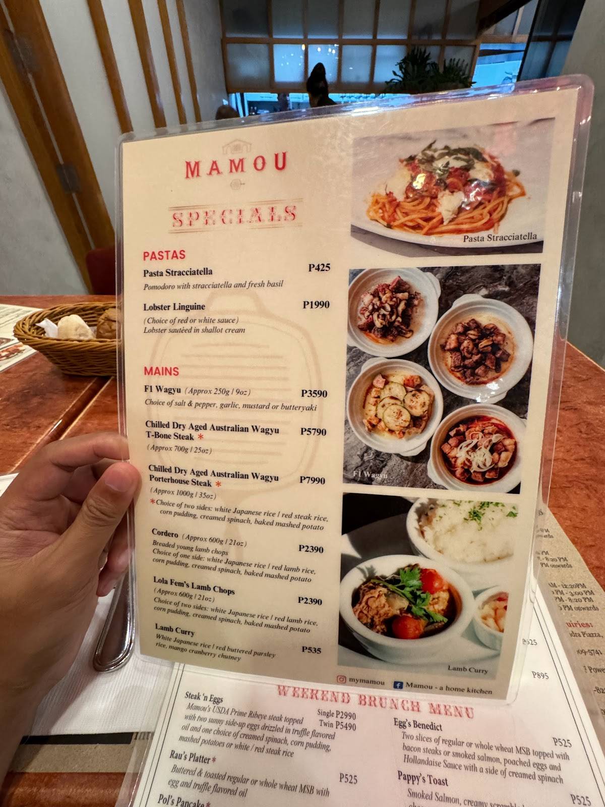 Menu at Mamou - A Home Kitchen steakhouse, Taguig, One Serendra