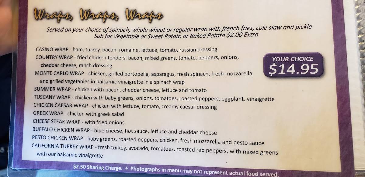 Menu at Gus's Diner restaurant, Manalapan Township