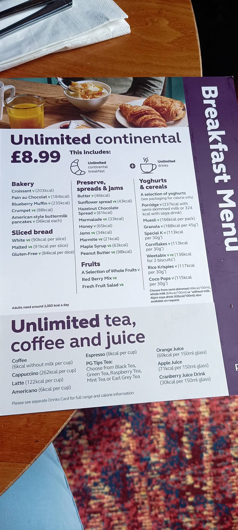 Menu at Swinging Bridge Table Table pub & bar, Manchester