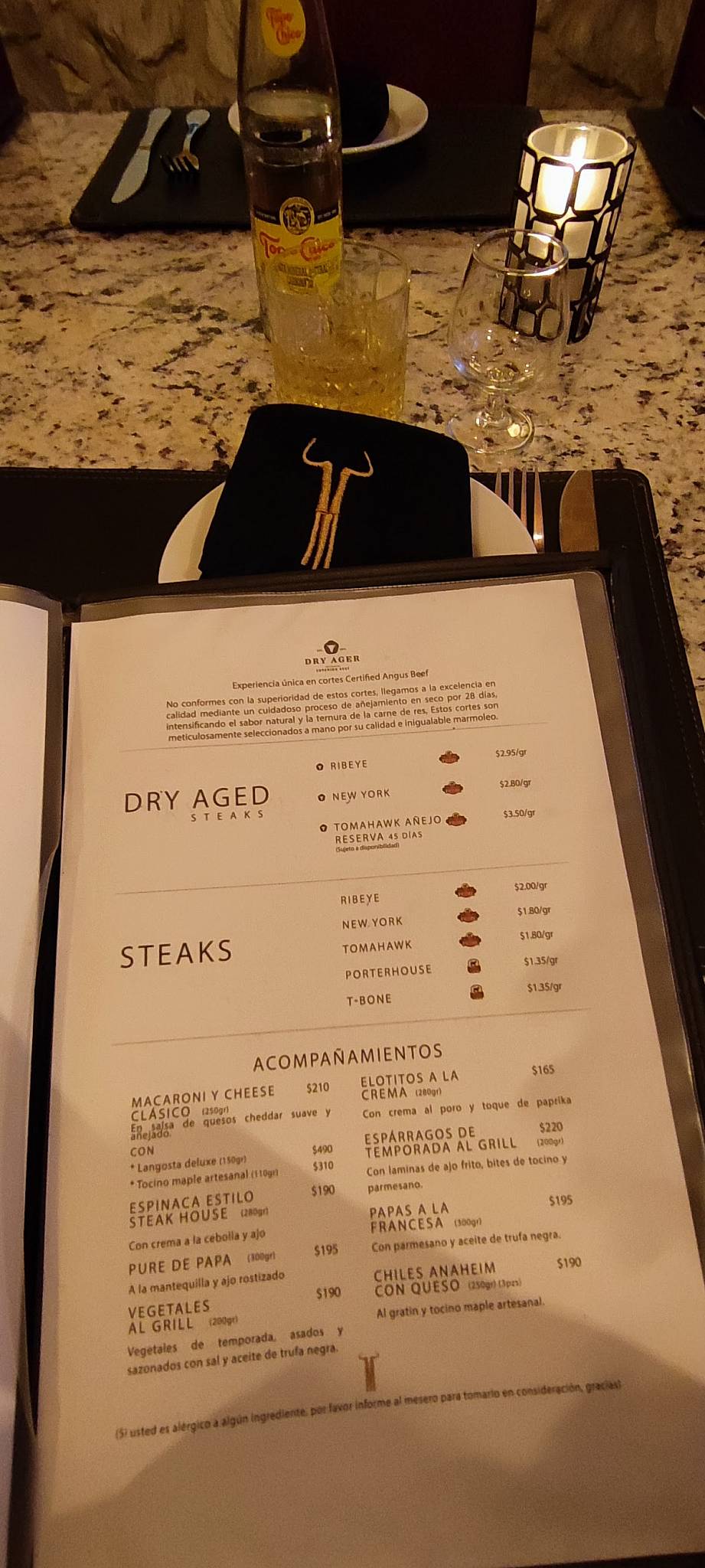 Menu at Manzo Prime Steak House steakhouse, Hermosillo