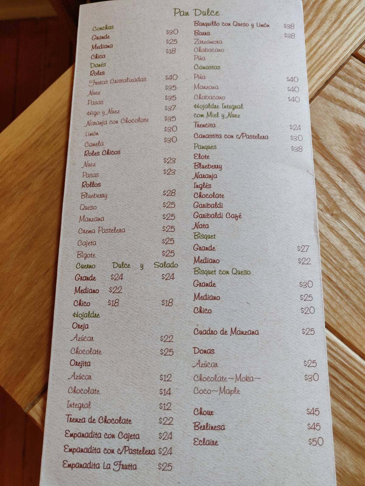 Carta de MAQUE café, Ciudad de México, Calle Ozuluama 4