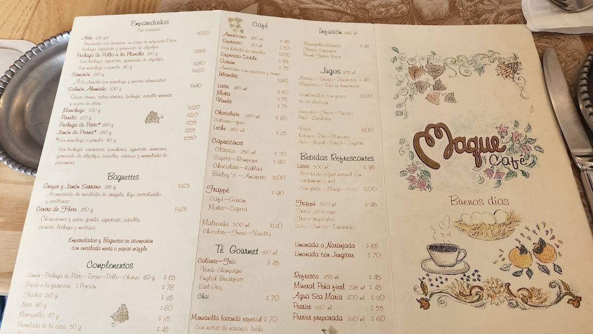 Carta de MAQUE café, Ciudad López Mateos, C. Varsovia 61