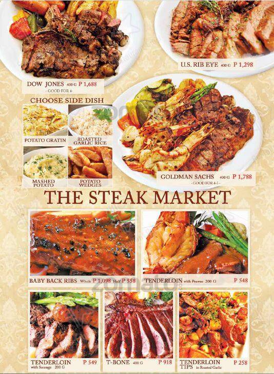 Menu at Marciano's restaurant, Quezon City, U.P. Town Center