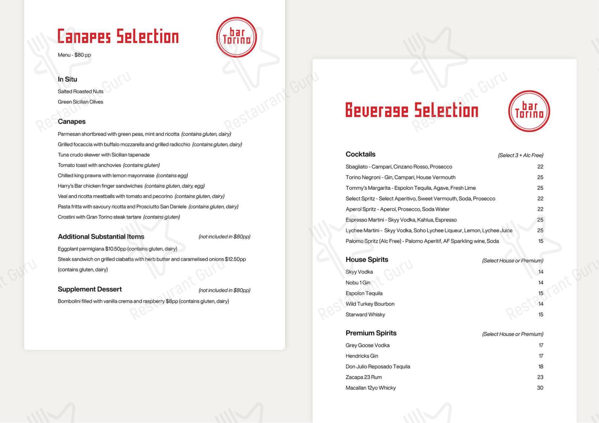 Menu at Margaret restaurant, Double Bay