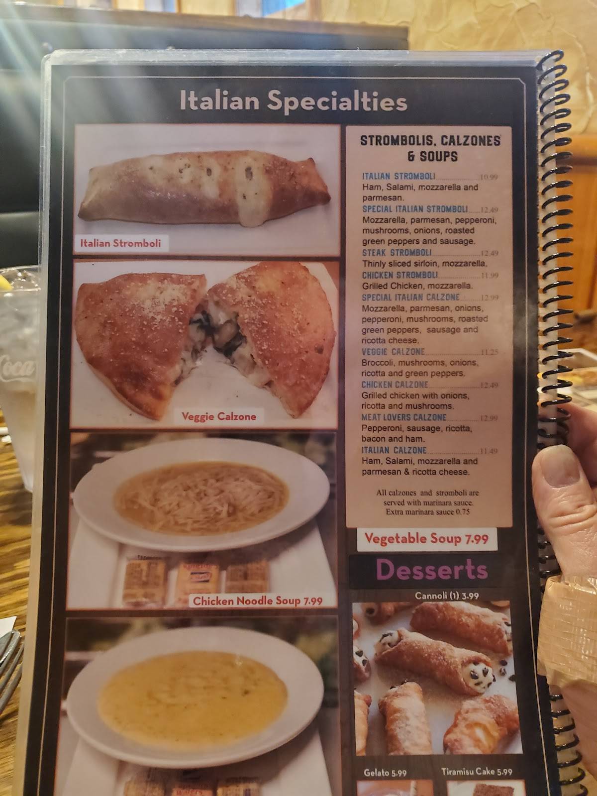 Menu at Mariolino’s Italian Cuisine restaurant, Hayesville