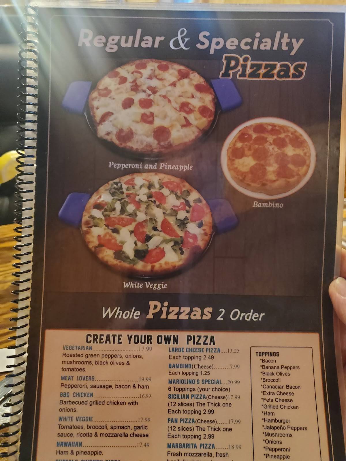 Menu at Mariolino’s Italian Cuisine restaurant, Hayesville