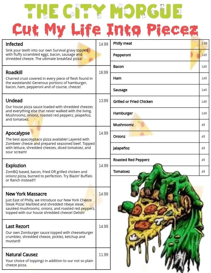 Menu at The Mulberry Tree Saloon pub & bar, Marionville
