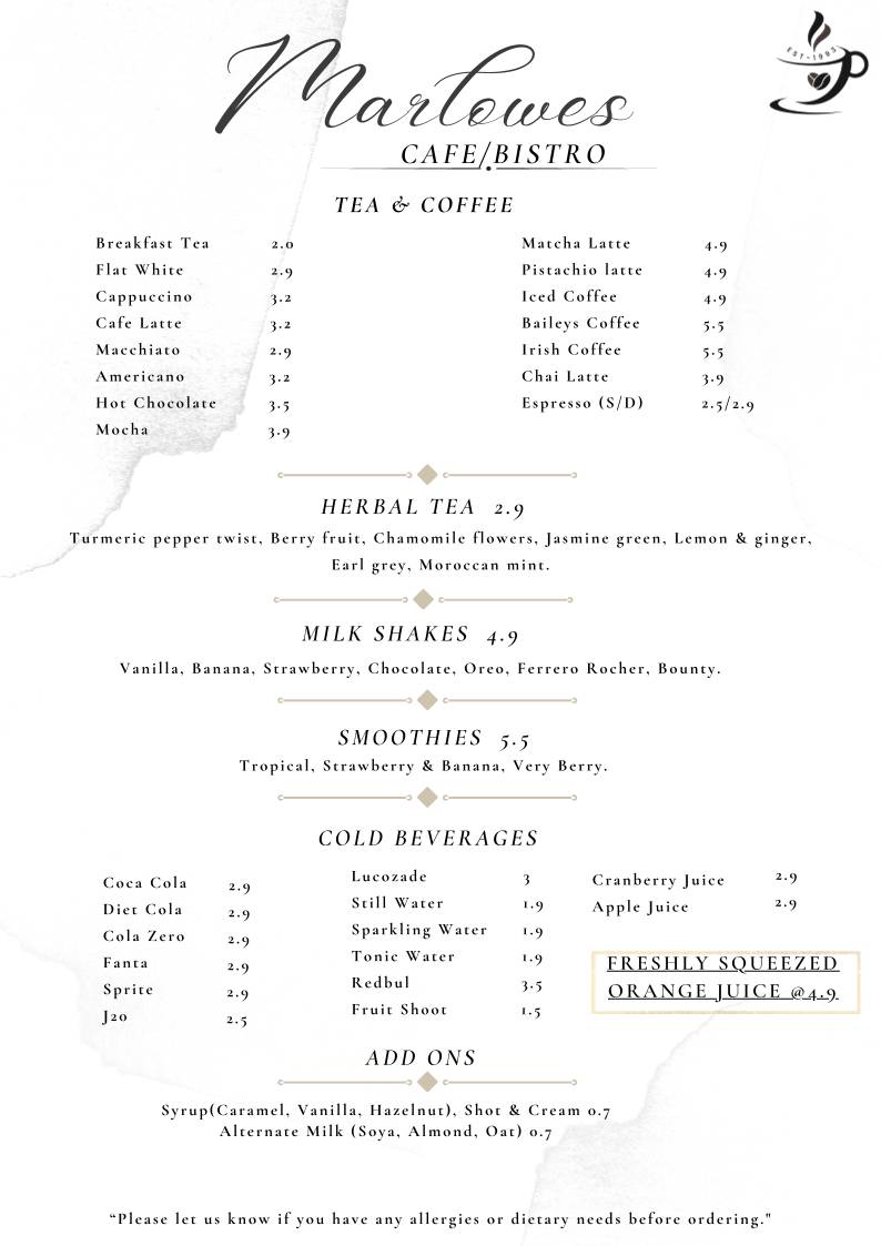 Menu at GRILL HOUSE by marlowes cafe - Hemel Hempstead, Hemel Hempstead