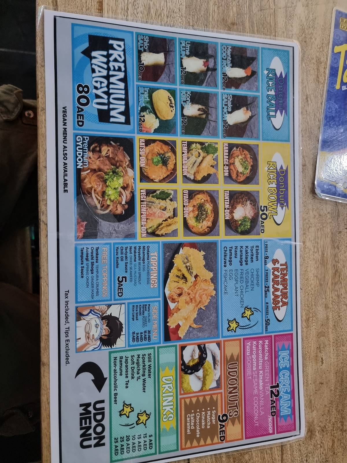 Carta de Maru Udon Restaurant, Dubai, Majestic G Tower - Al Asayel St