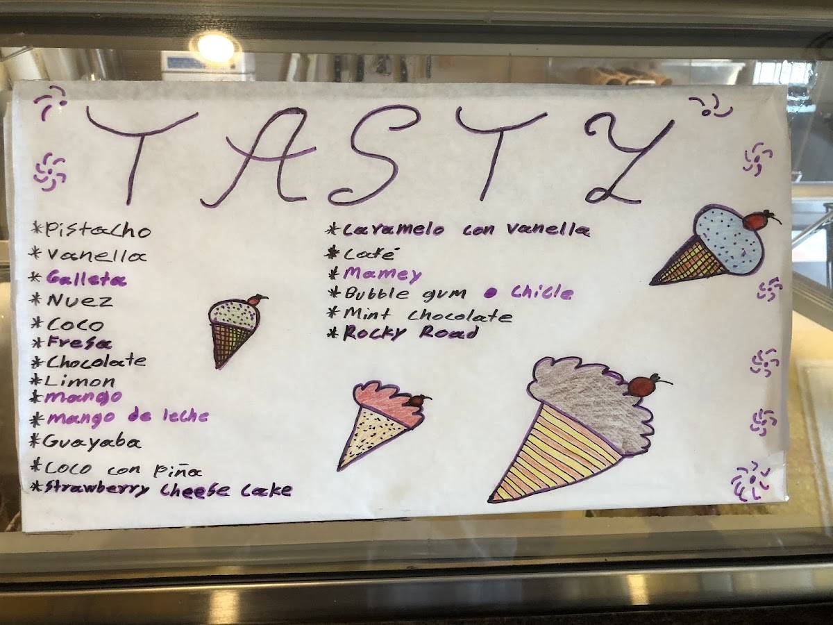 Carta del pub y bar Mary's Paleteria Y Neveria & Tasty Traditional ...