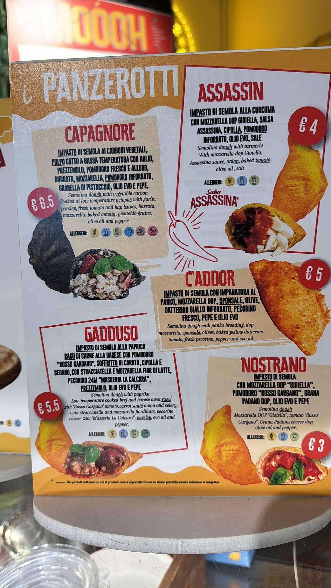 Menu at Mastro Ciccio pizzeria, Bari, Corso Vittorio Emanuele II