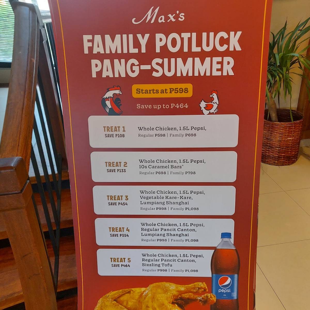 Menu at Max's Restaurant, Tayabas, Diversion Road