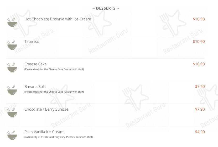 Menu at Mayfair Cafe, Upper Hutt