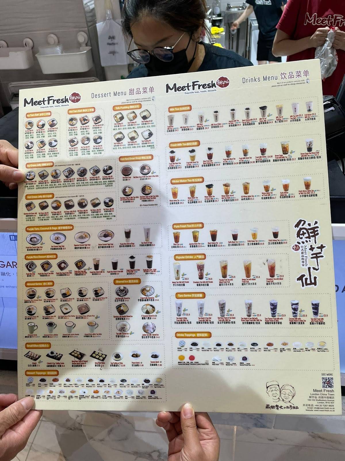 Menu at Meet Fresh restaurant, London