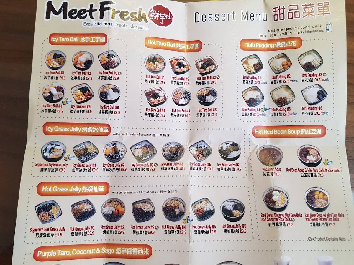 Menu at Meet Fresh restaurant, London