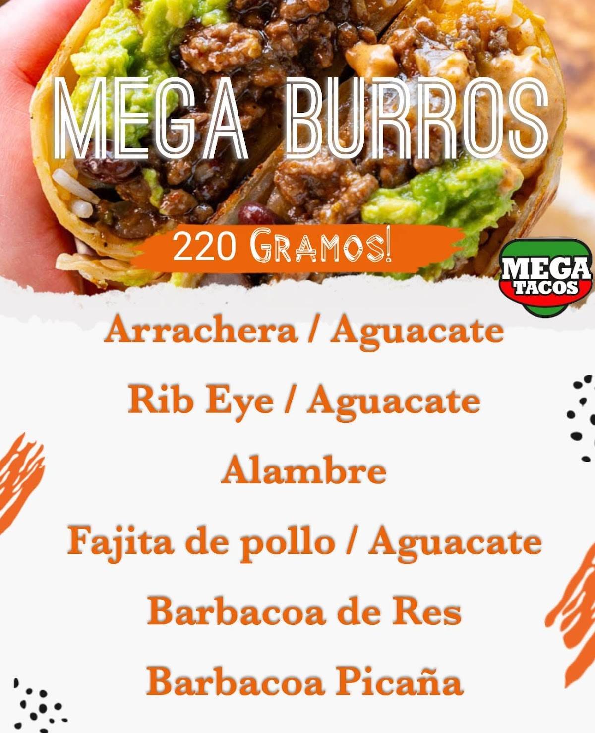 Carta del restaurante Mega Tacos, Ciudad Juarez, Santiago R. Troncoso ...