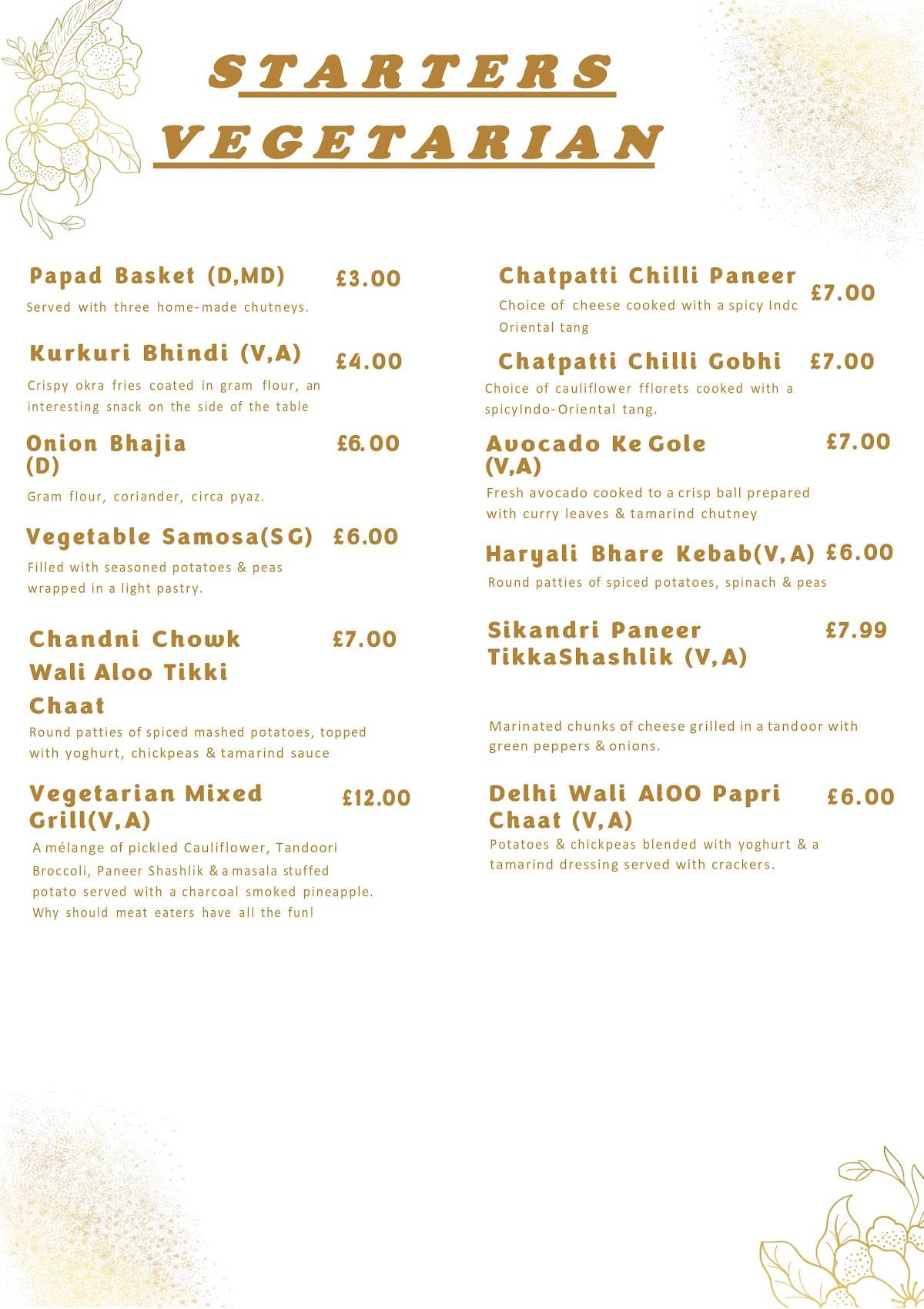 Menu at Mela Restaurant Fine Dining Restaurant in Ealing Best Indian ...