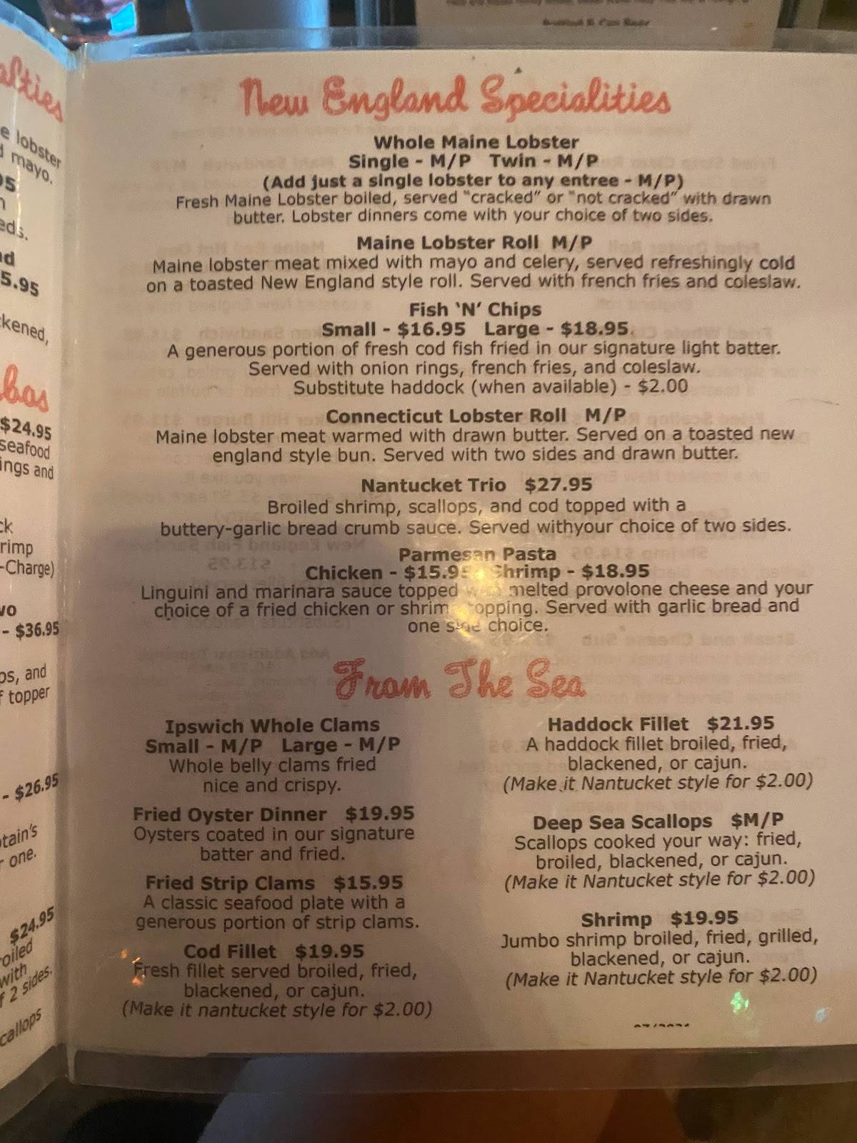 Menu at New England Eatery & Pub, Melbourne, S Hwy A1A