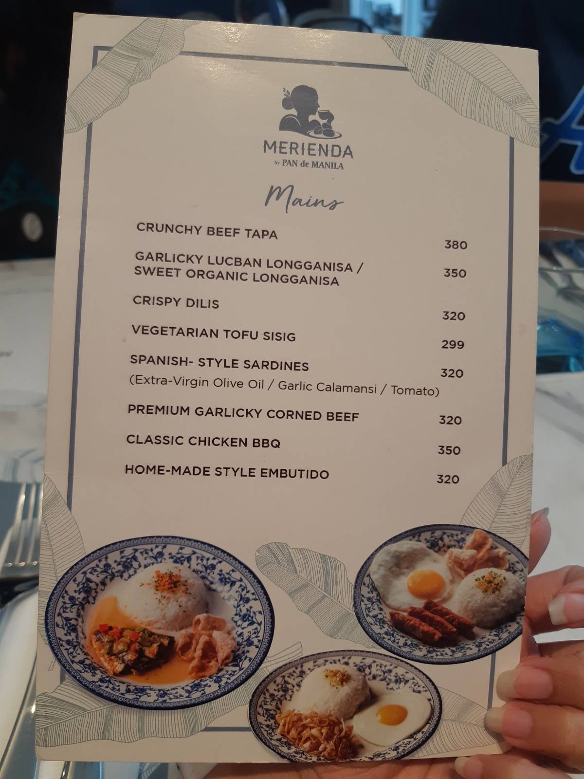 Menu at Merienda by Pan de Manila restaurant, Pasig