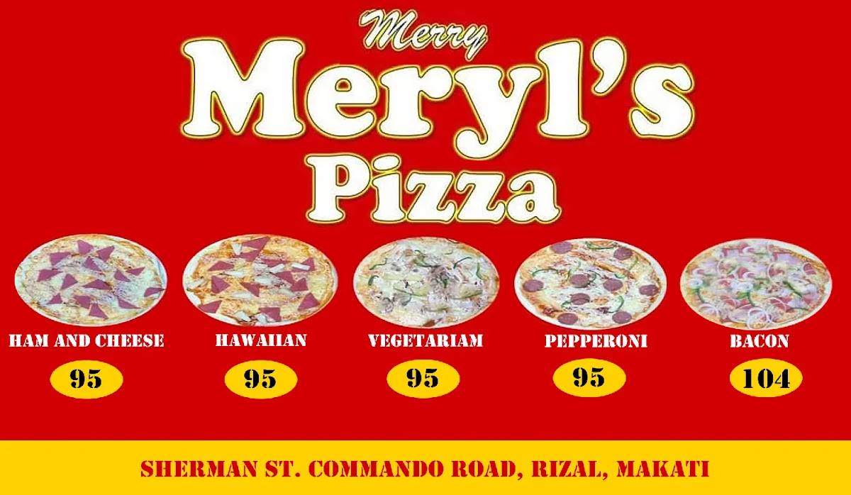 Carta de pizzería Meryl's Pizza Sherman St. Rizal, Makati, Taguig