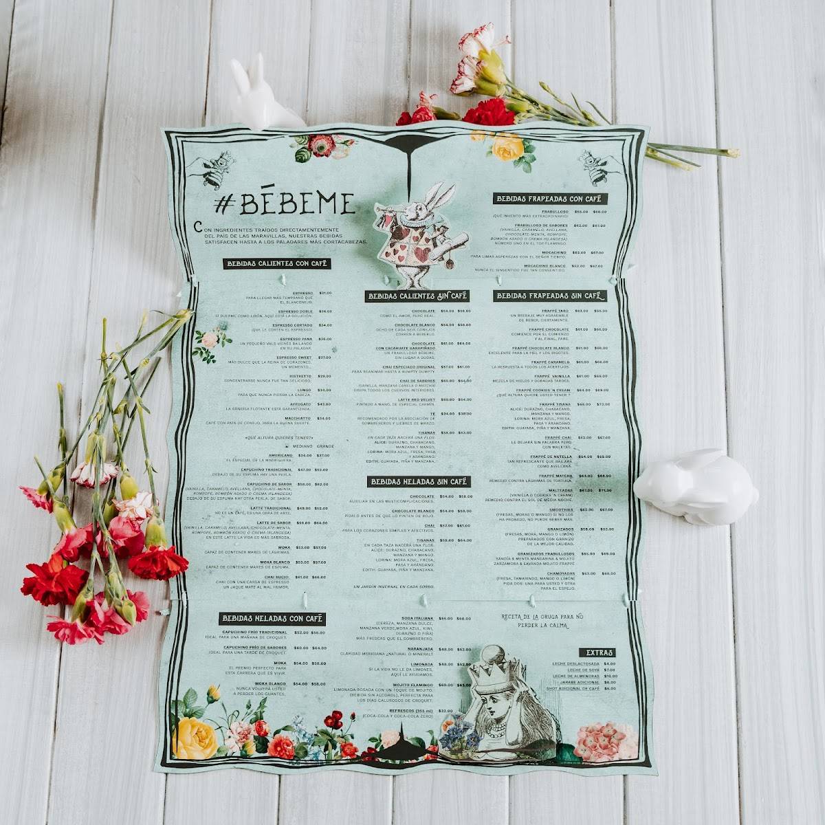 Carta de Down The Rabbit Hole / Cafetería & Crepería, Ciudad de México