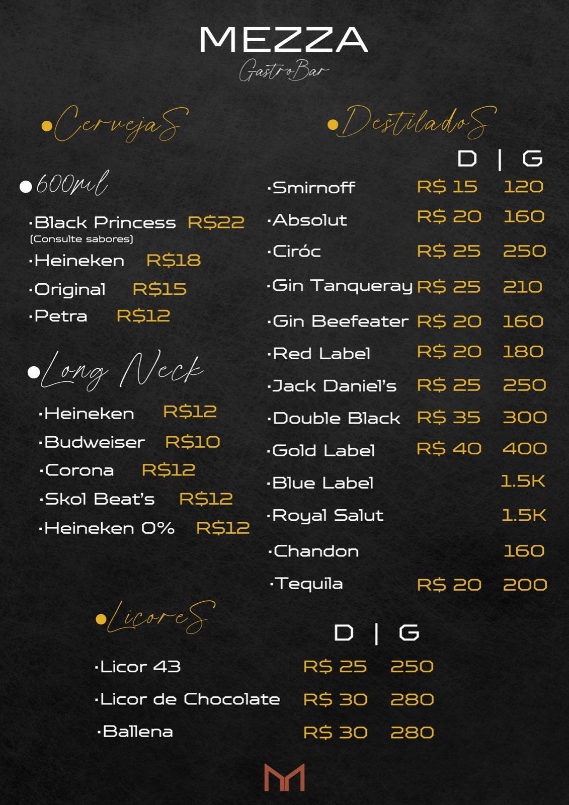 Menu em Mezza Gastrobar, Diadema