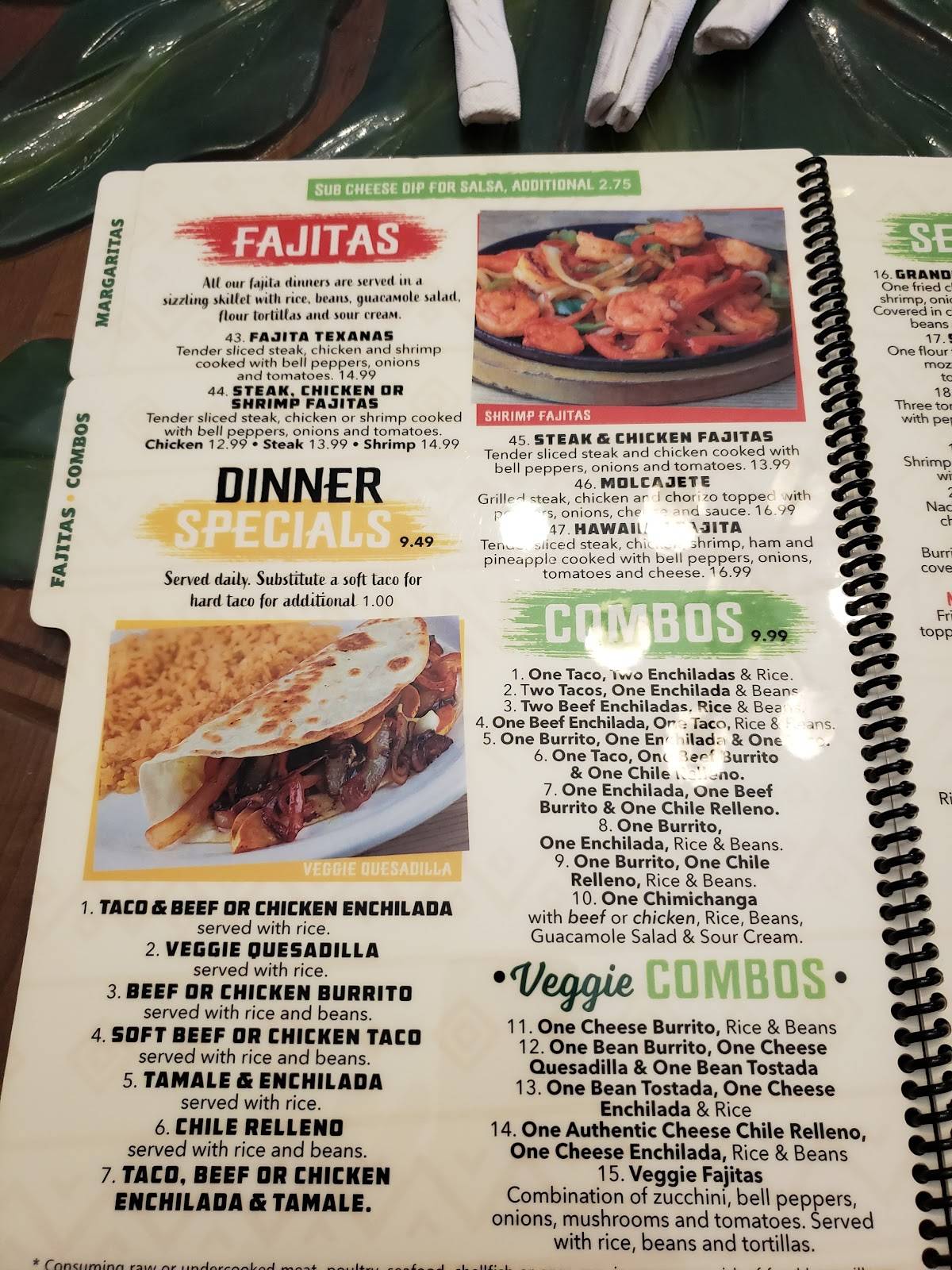 Menu at Mi-Tequila Mexican Restaurant, Findlay