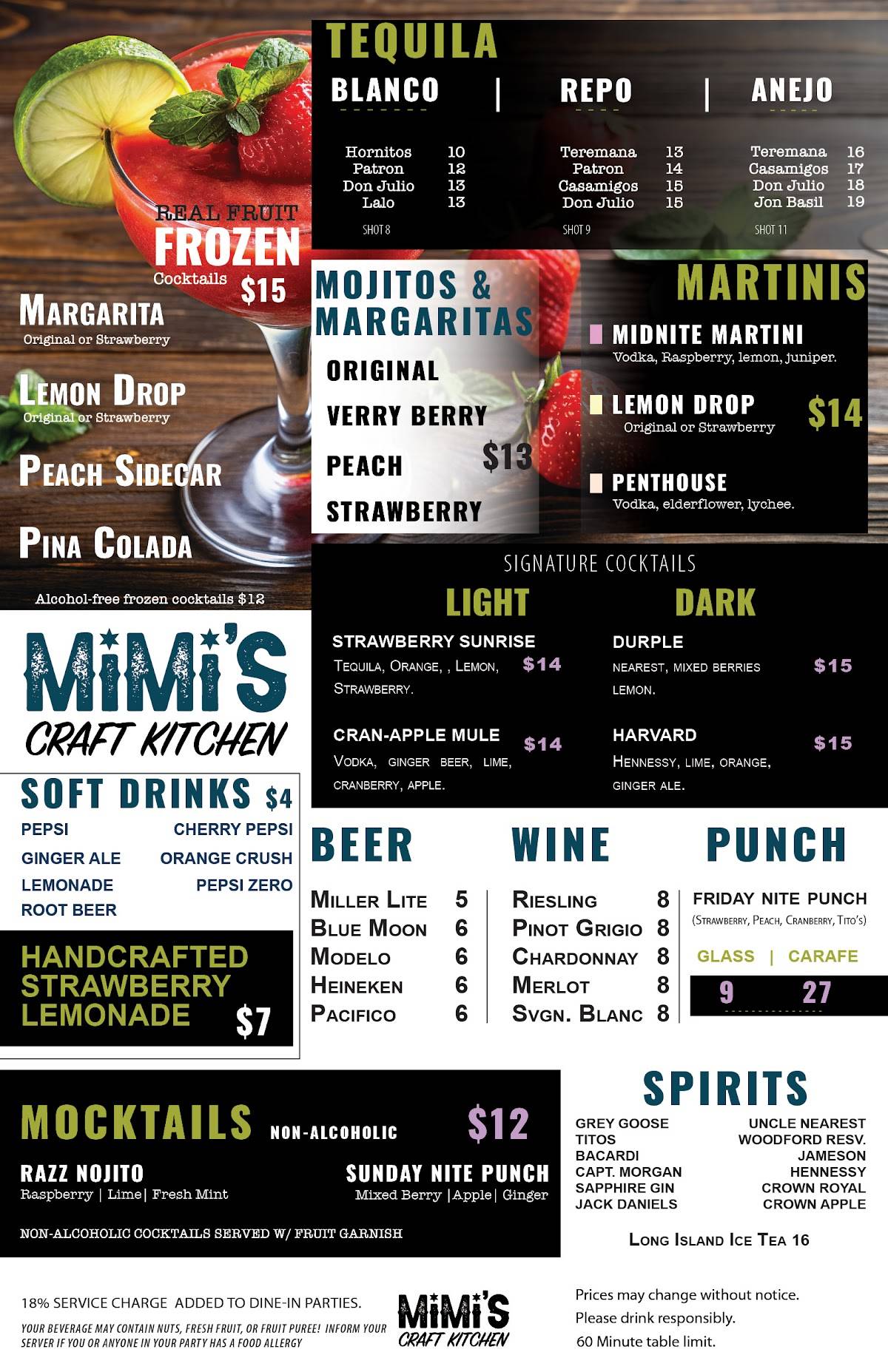 Menu at MiMi's Craft Kitchen fast food, Chicago