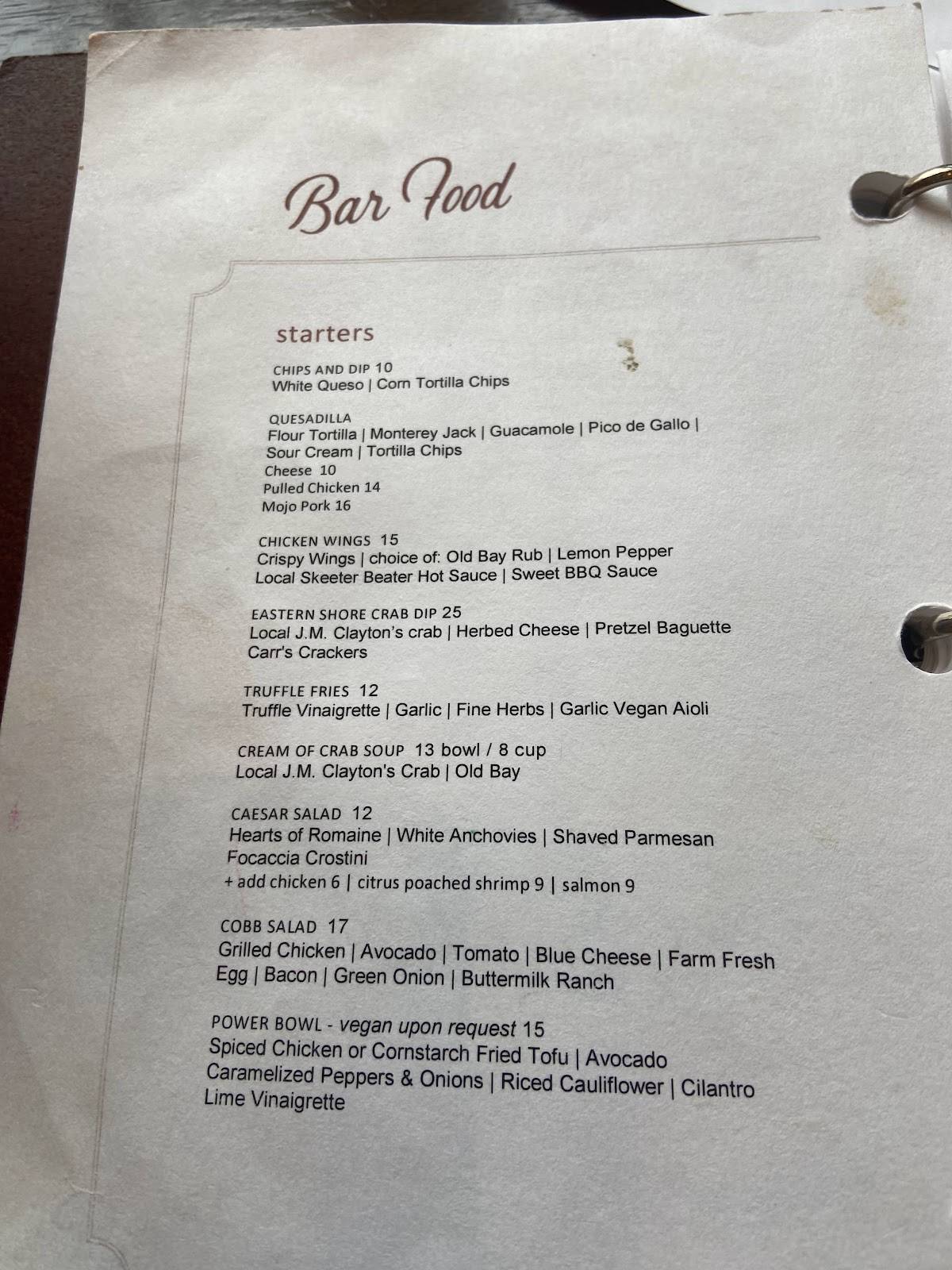 Menu at Michener’s Library pub & bar, Cambridge