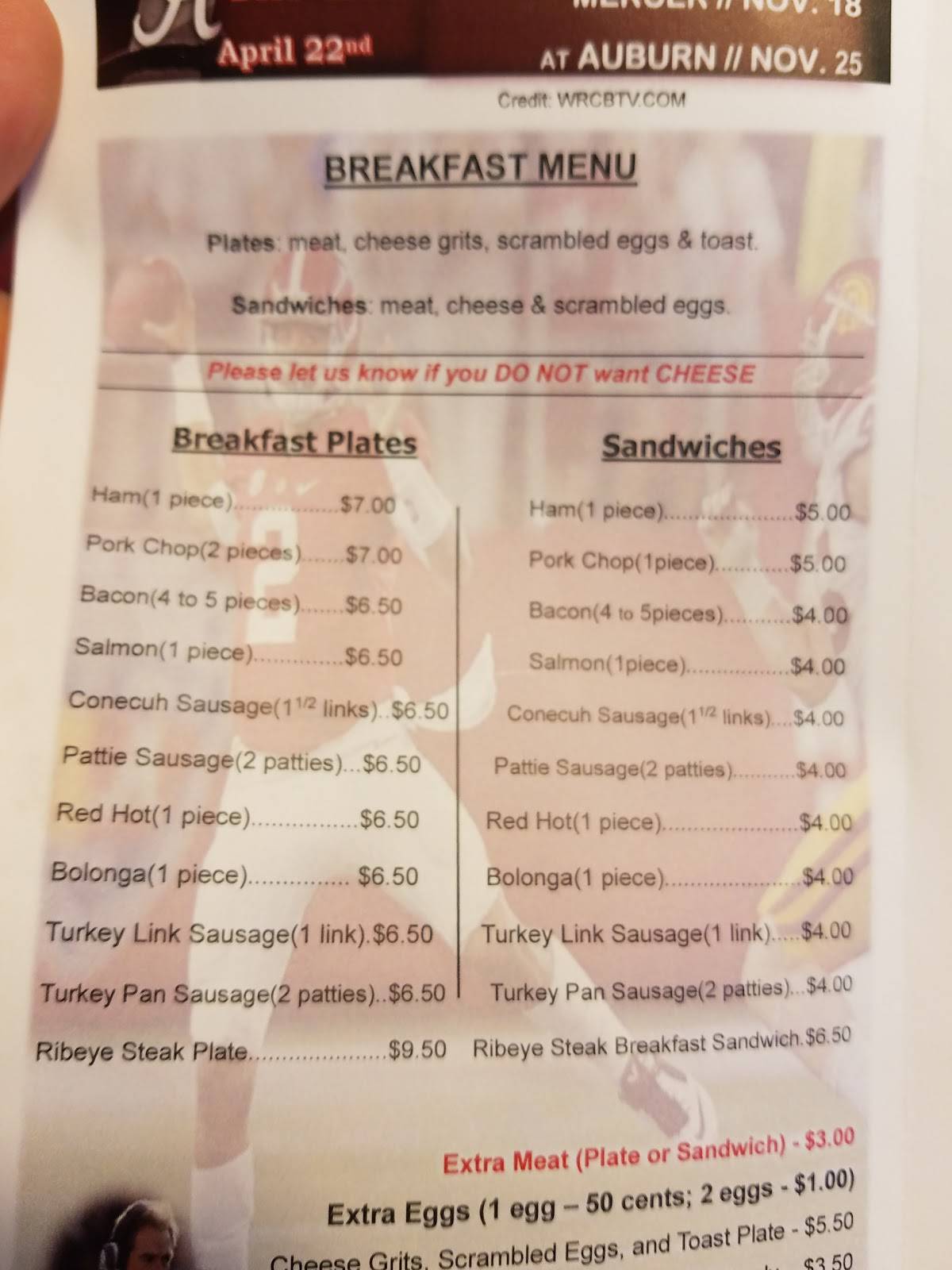 Carta del restaurante Mid Town Diner, Montgomery