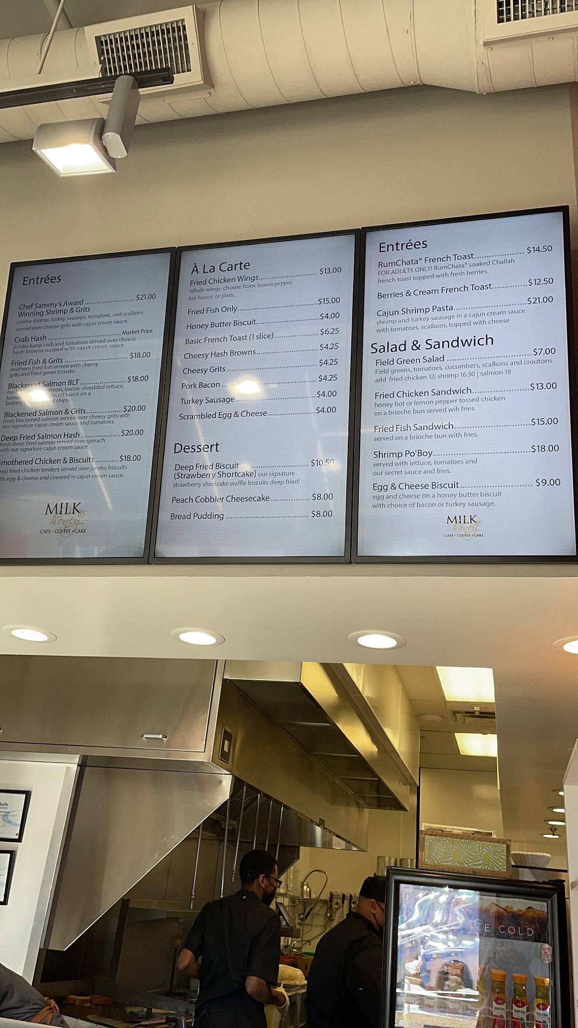 Menu at Milk & Honey cafe, Alexandria