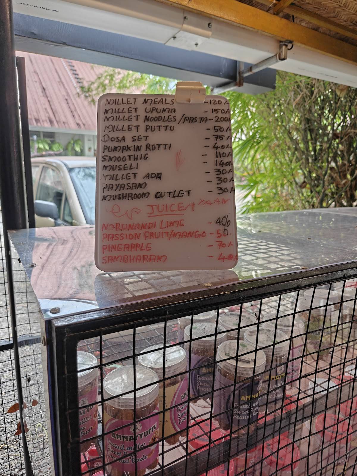 Menu at Millet Cafe, Thiruvananthapuram