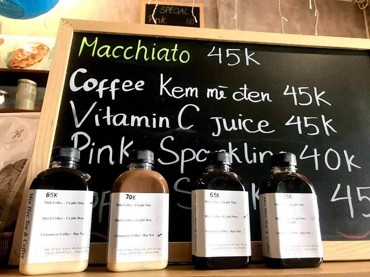 Menu at Min Hee Tea&Coffee restaurant, Hanoi