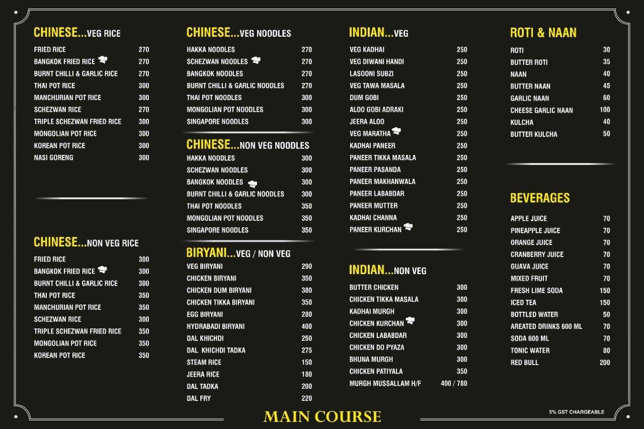 Menu at Mira Republic, Mumbai, Hatkesh Signal