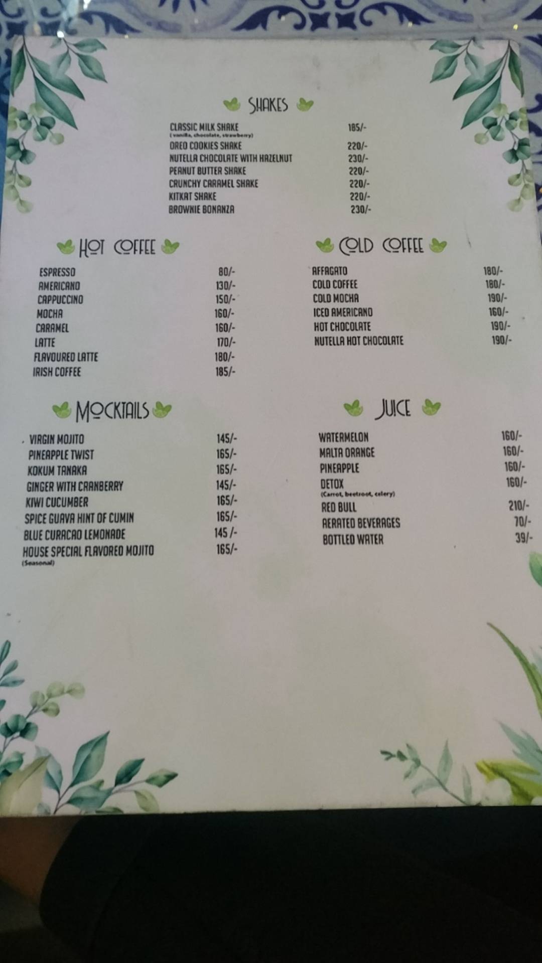 Menu at Mojito Cafe, Thane